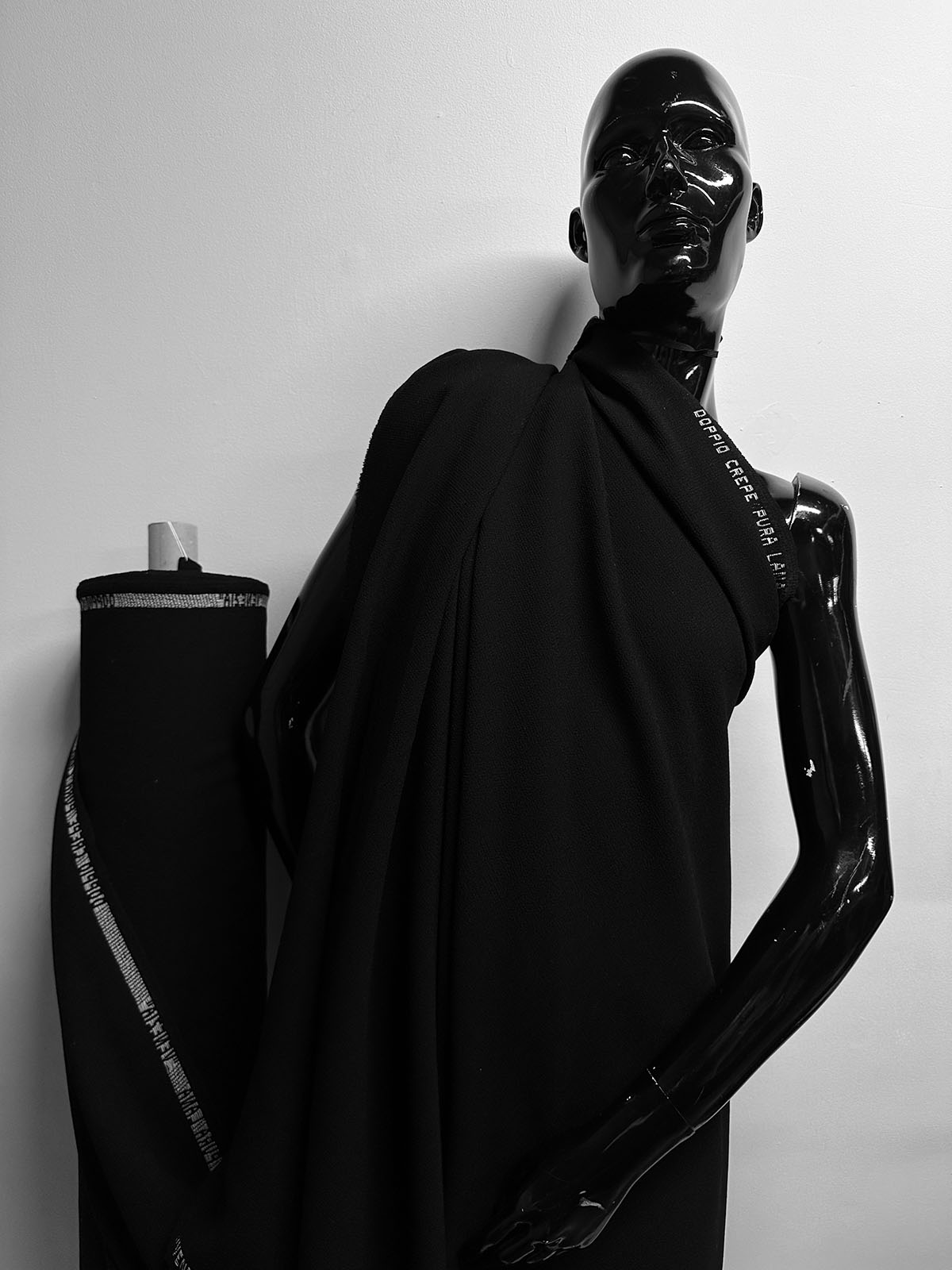 Doppio Crepe Pura Lana Venezia: Italian Double Faced Wool Black – L ...